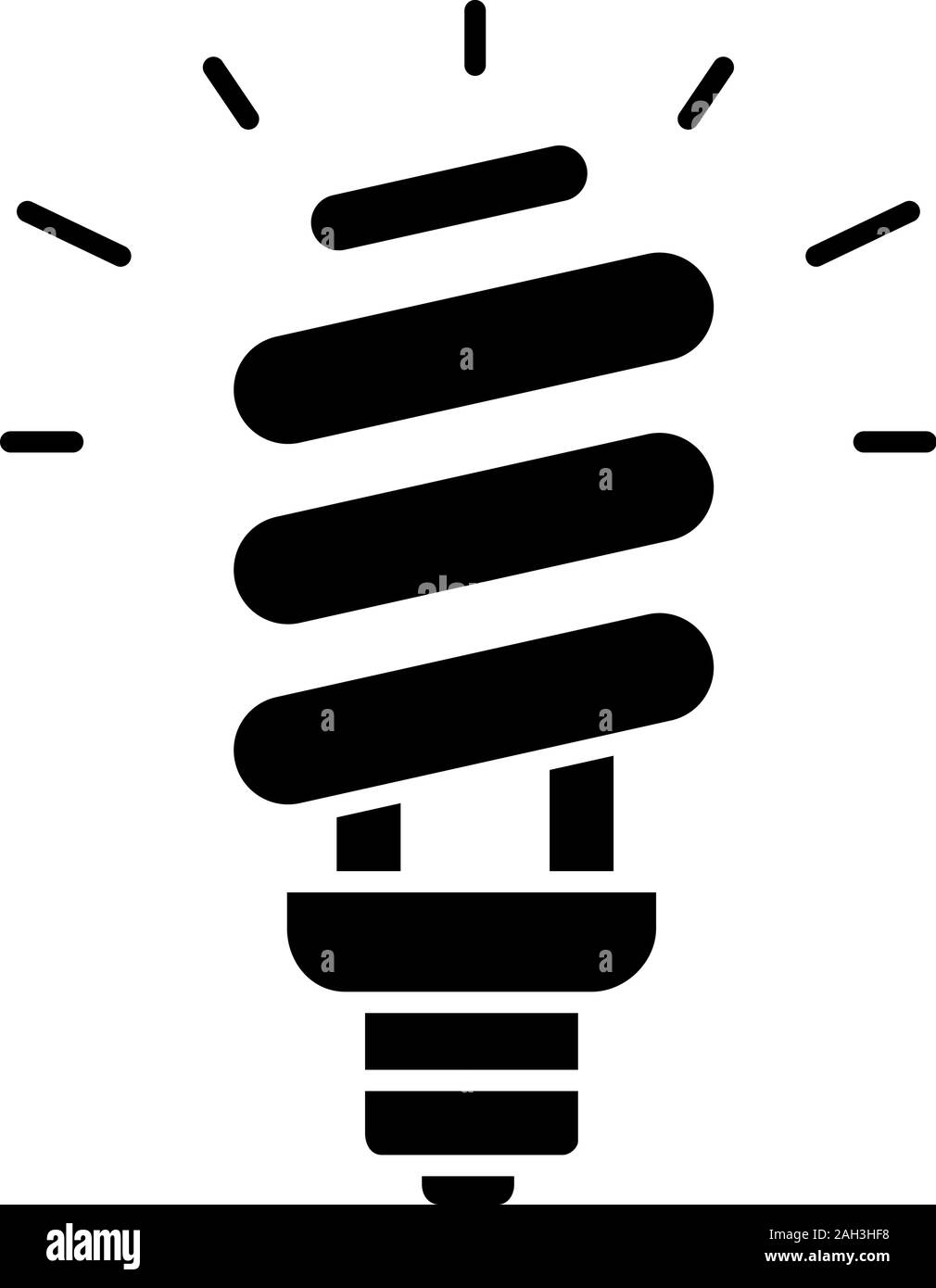 Energy saving light bulb glyph icon. Compact fluorescent lamp. Energy ...