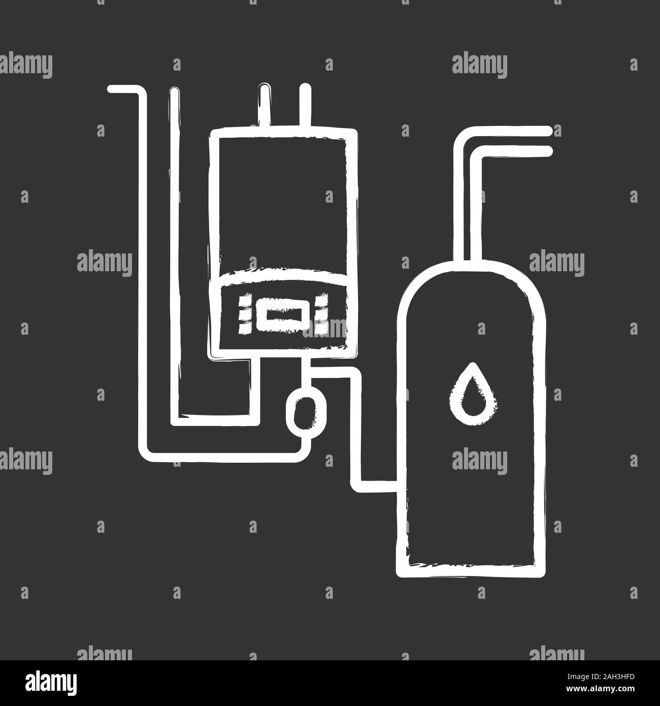 Boiler room chalk icon. Workshops, stores, pavilions, salons heating ...