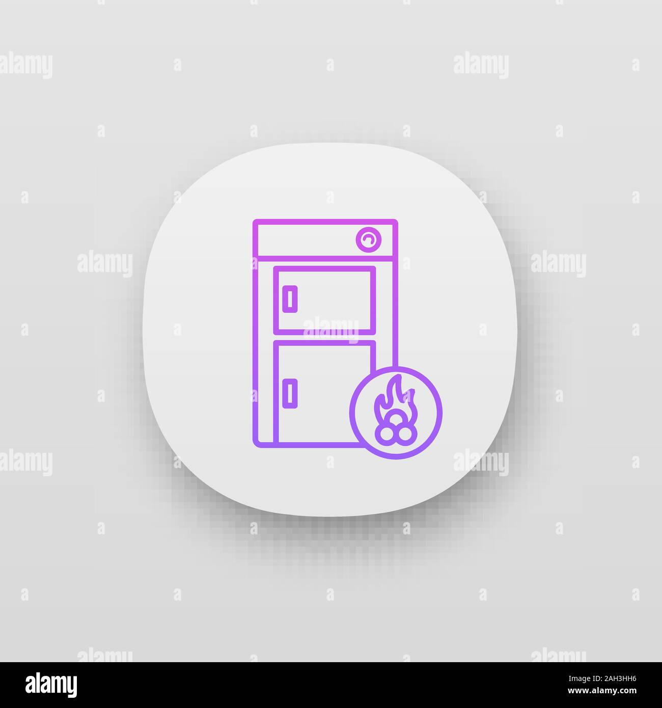 Solid fuel boiler app icon. House central heater. Firewood boiler ...