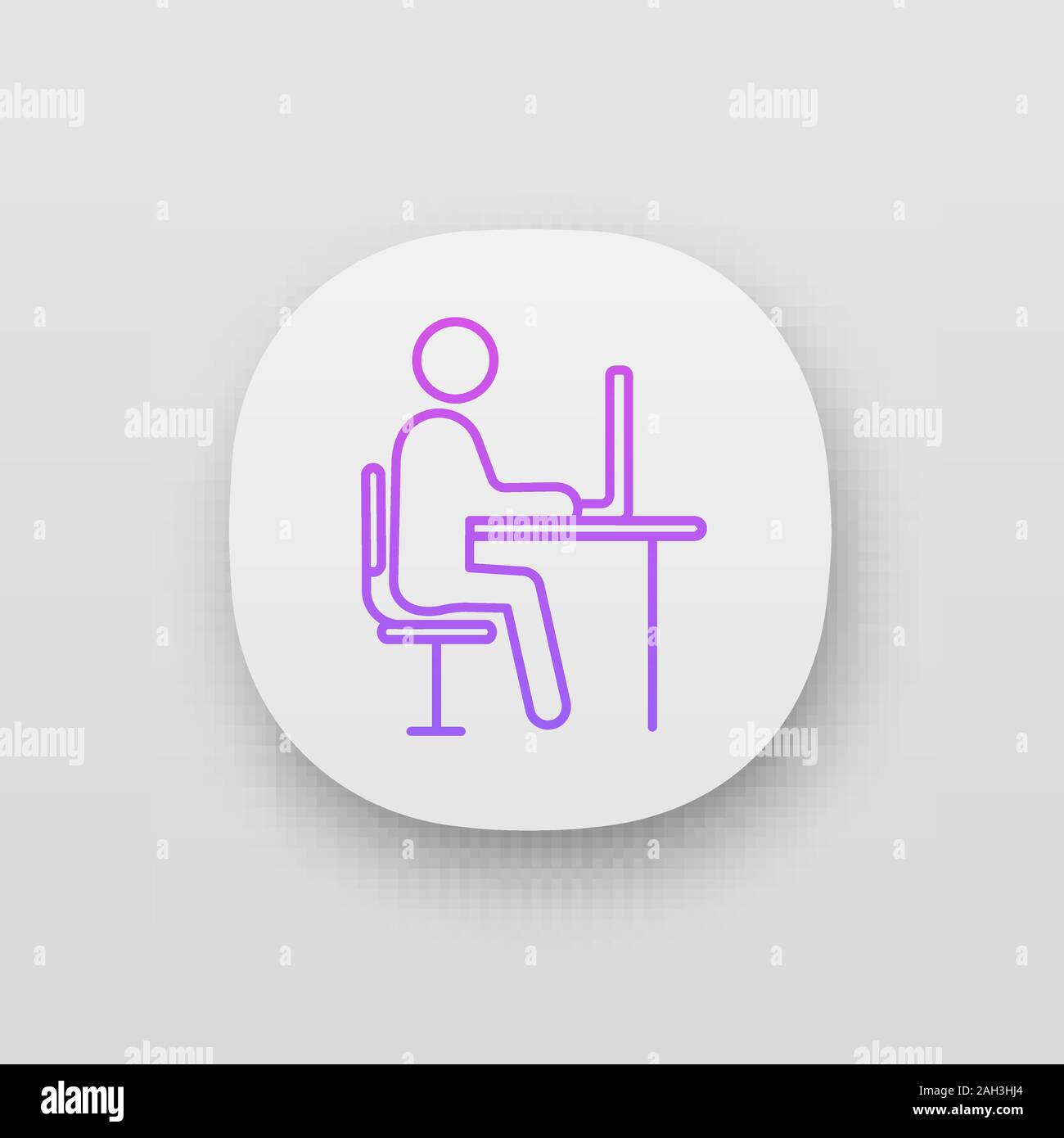 Workplace app icon. UI/UX user interface. Work space. Office worker ...