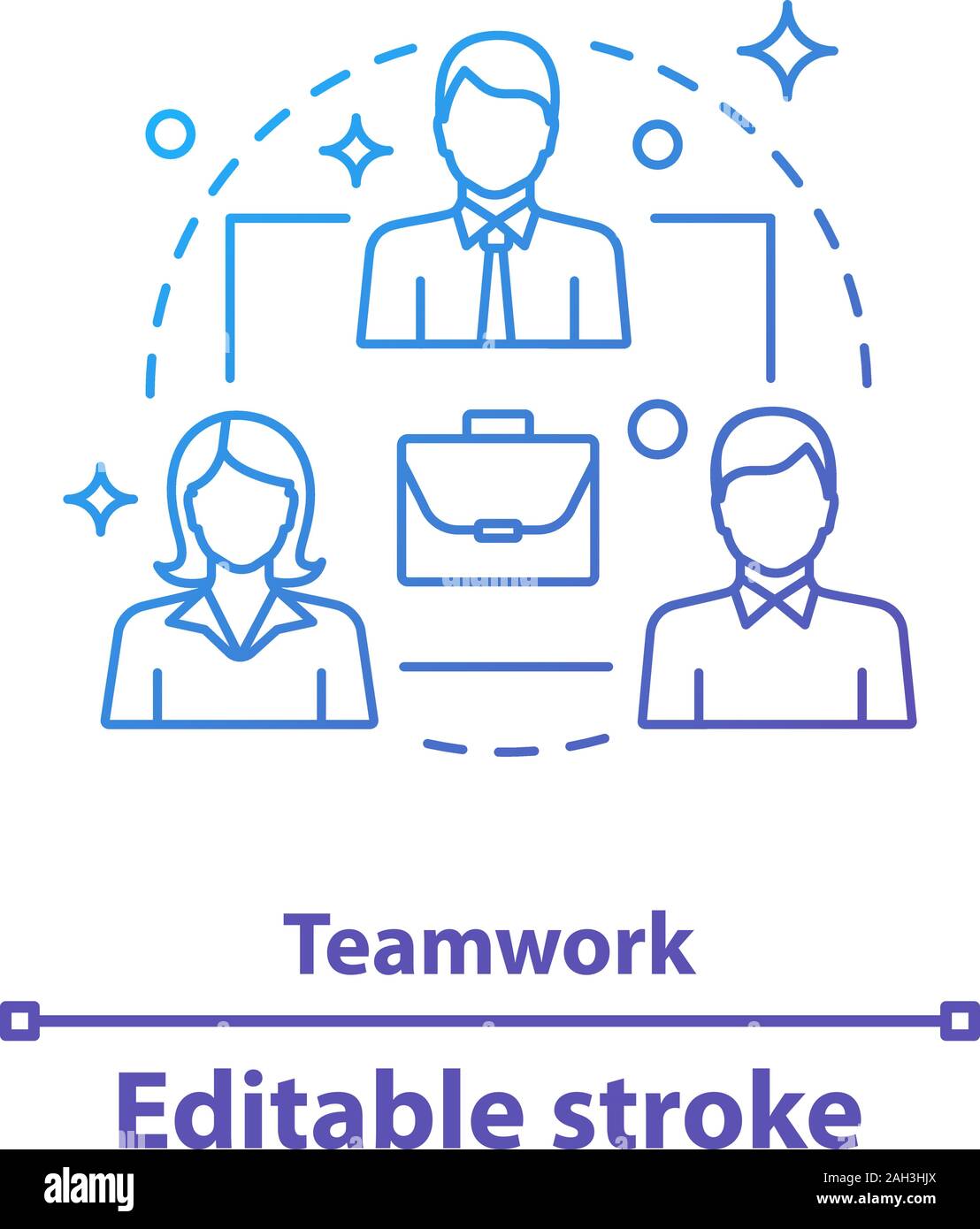 Teamwork concept icon. Partnership. Team management idea thin line ...