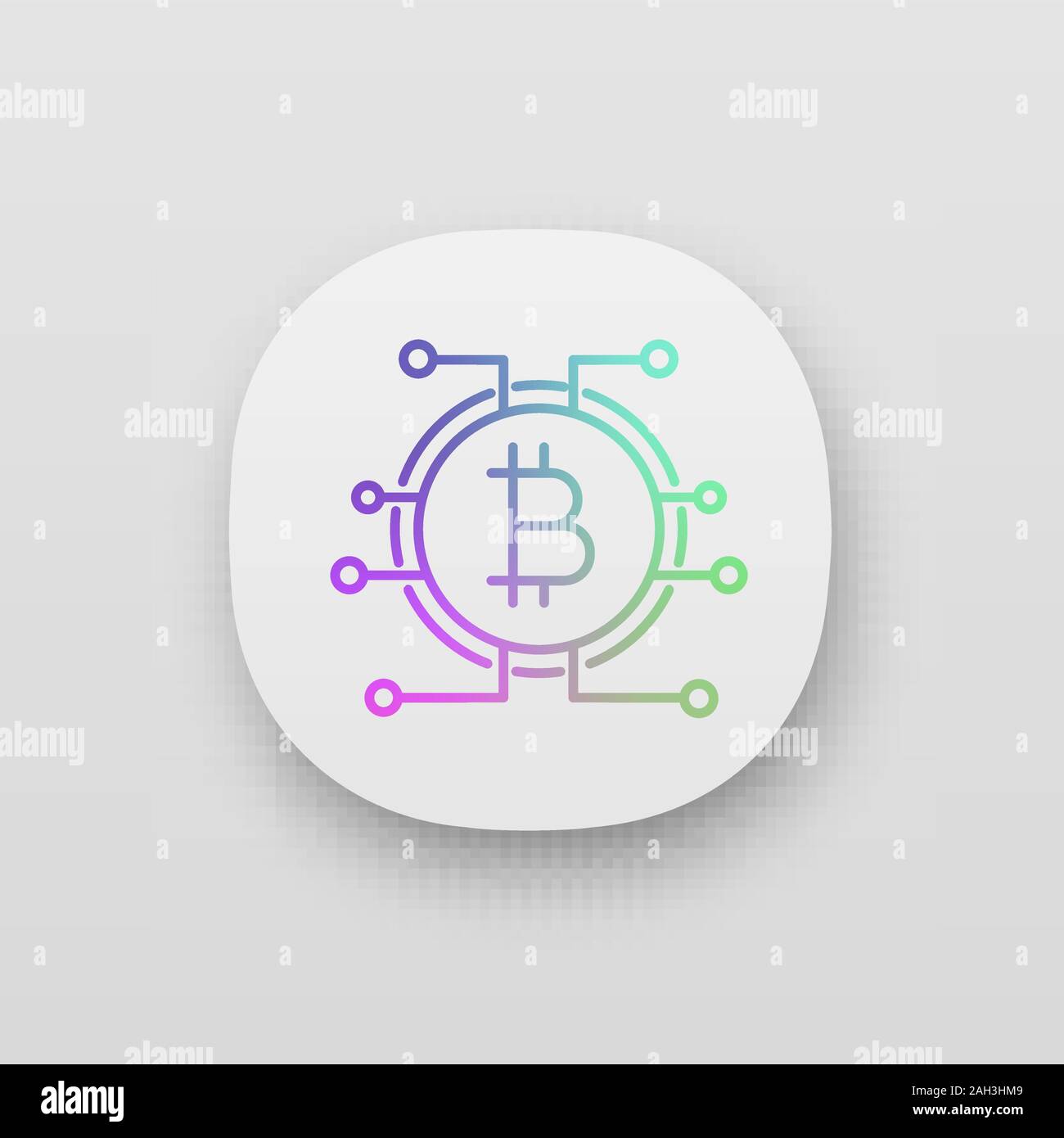 Bitcoin app icon. Virtual currency. Online banking. UI/UX user ...