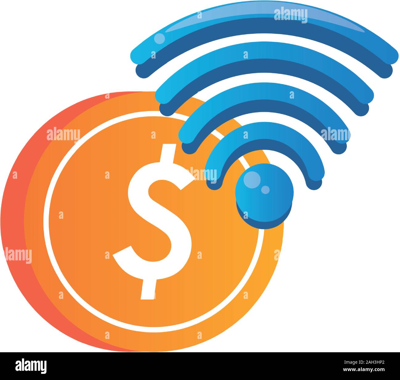 wifi connection signal with coin Stock Vector Image & Art - Alamy