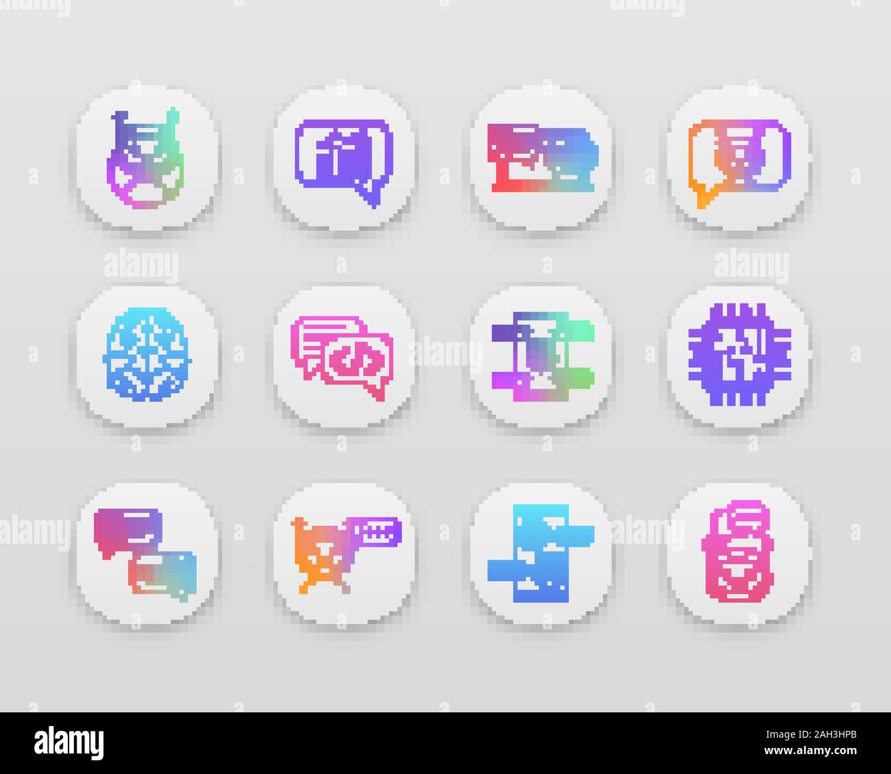 Chatbots App Icons Set Uiux User Interface Chat Bots Talkbots Virtual Assistants Support