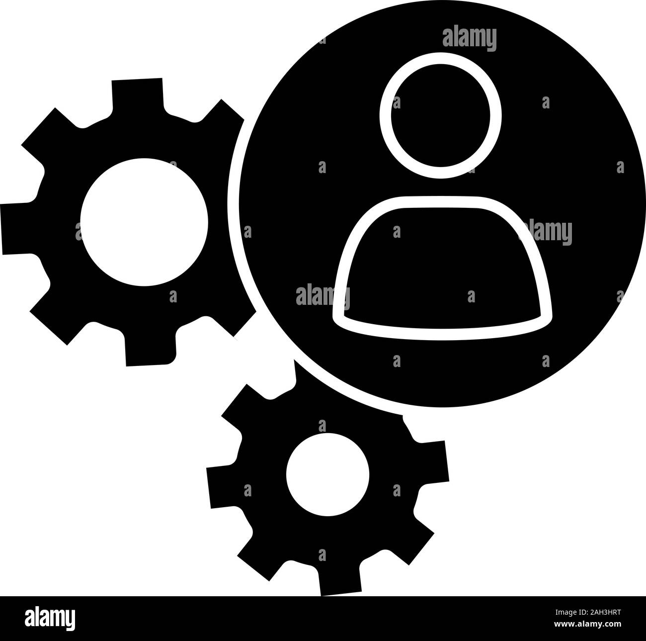 HR management glyph icon. Teamwork. Human resources. Business mechanism ...