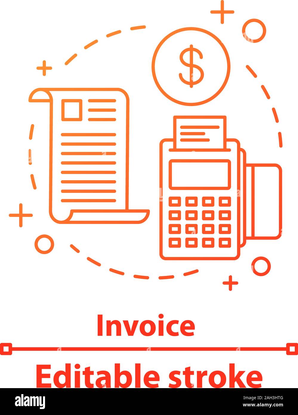 Invoice concept icon. Money transaction idea thin line illustration ...