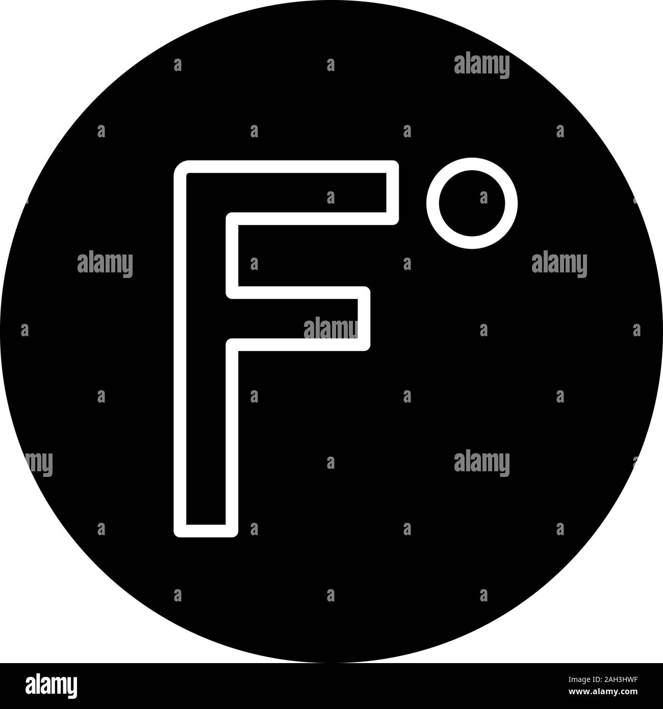 Fahrenheit degrees temperature glyph icon. Fahrenheit scale. Silhouette ...