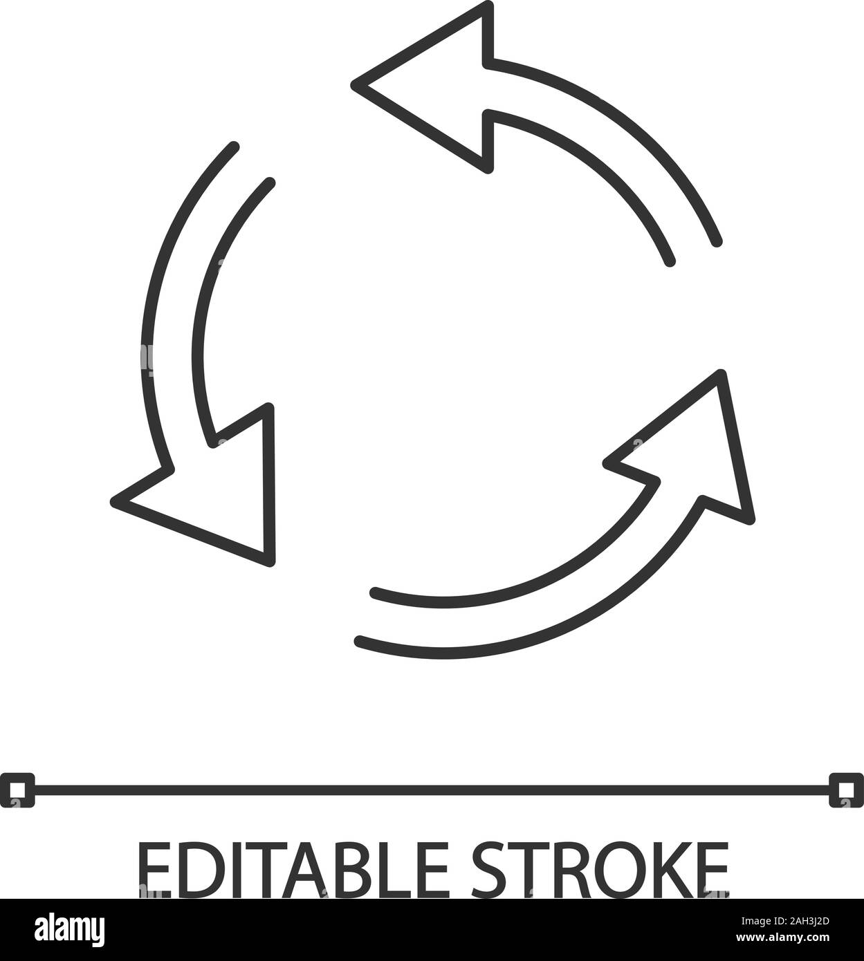 Air conditioning linear icon. Circular arrow. Thin line illustration ...
