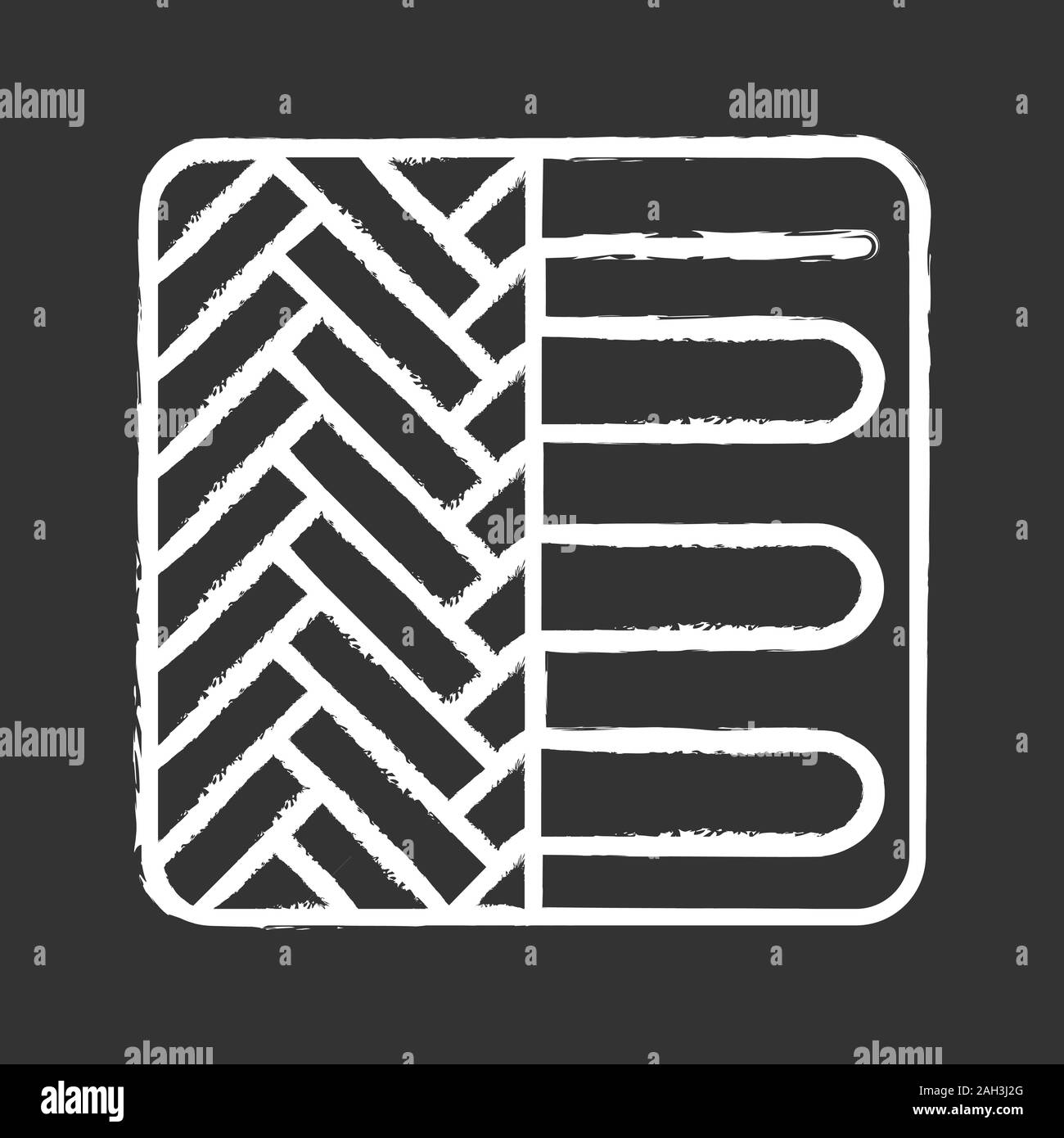 Floor heating system chalk icon. Underfloor heating. Floor heater ...