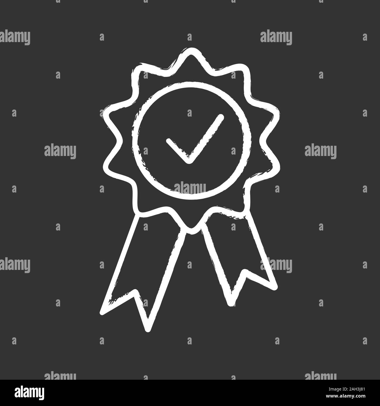 Award medal chalk icon. Reward. Best choice medal. Certified. Seal with ...