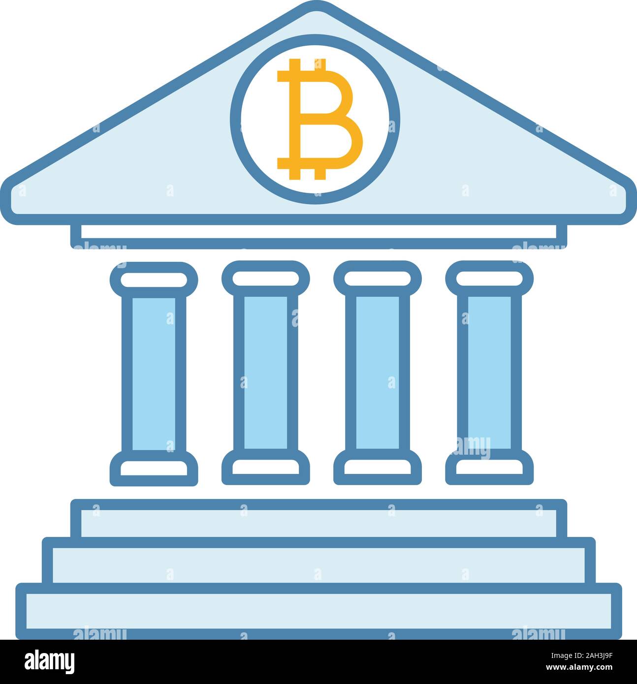 Bitcoin banking color icon. Account cryptocurrency balance. E-payment ...