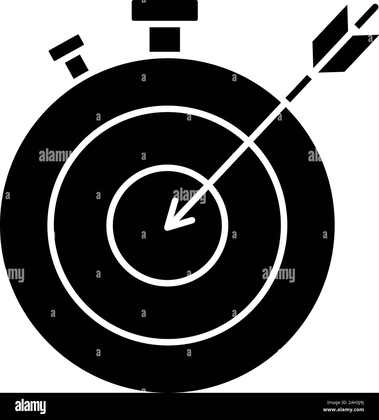 Smart goal glyph icon. Silhouette symbol. Timeliness. Respecting ...