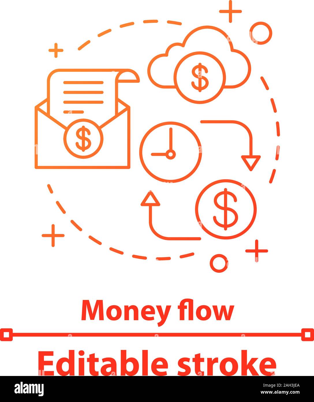 Money flow concept icon. Commerce idea thin line illustration ...
