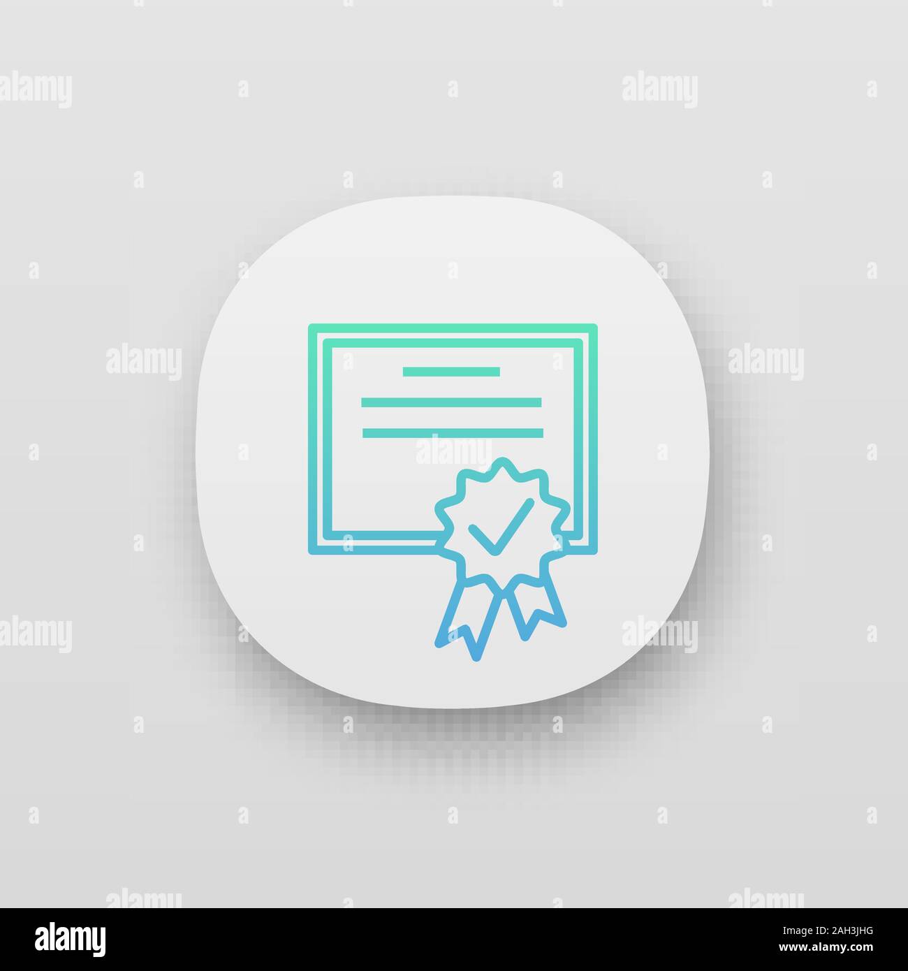 Certificate app icon. Diploma. Quality certificate. Award. License. UI ...