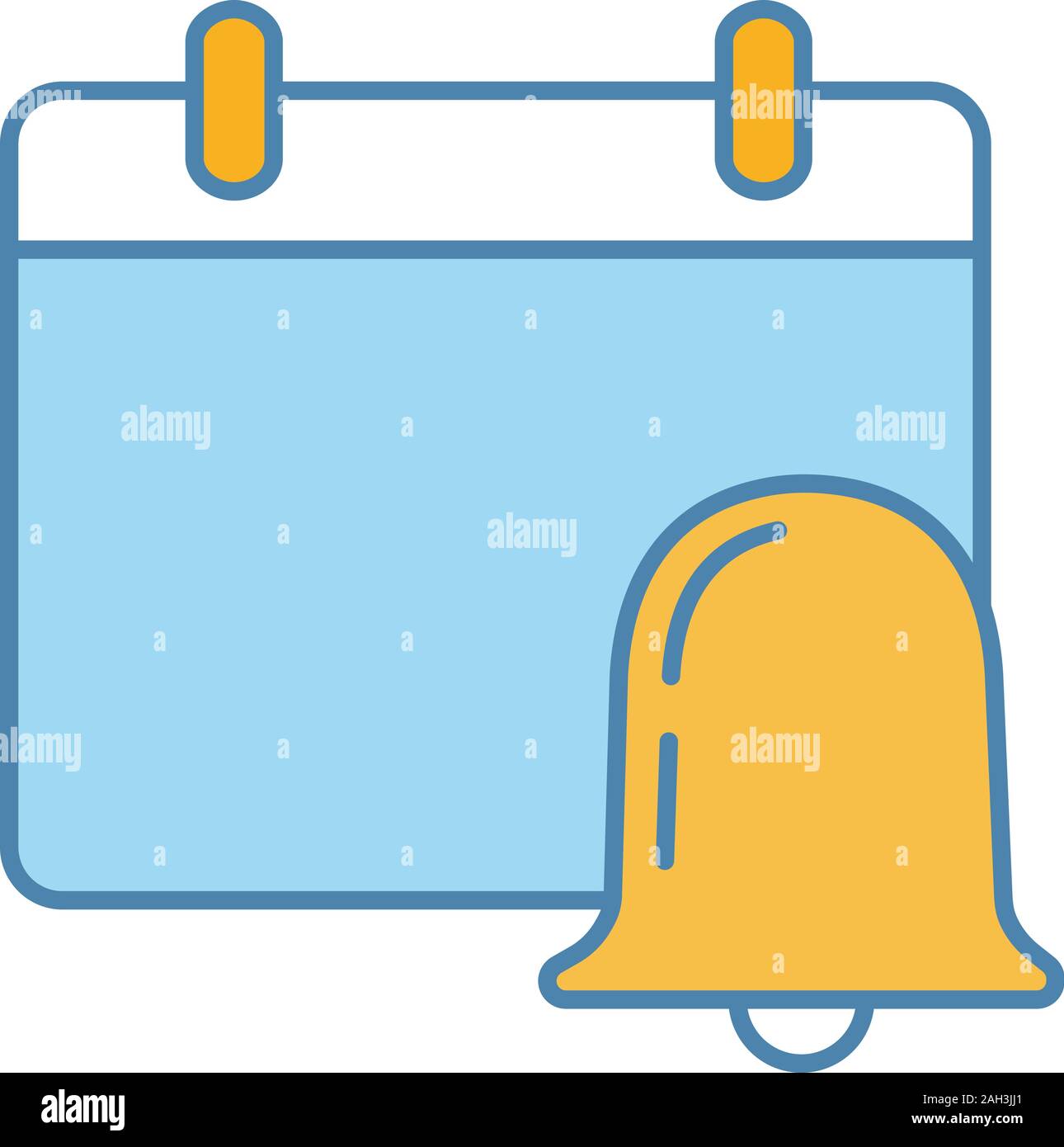 Event notification color icon. Calendar with bell. Reminder alarm ...