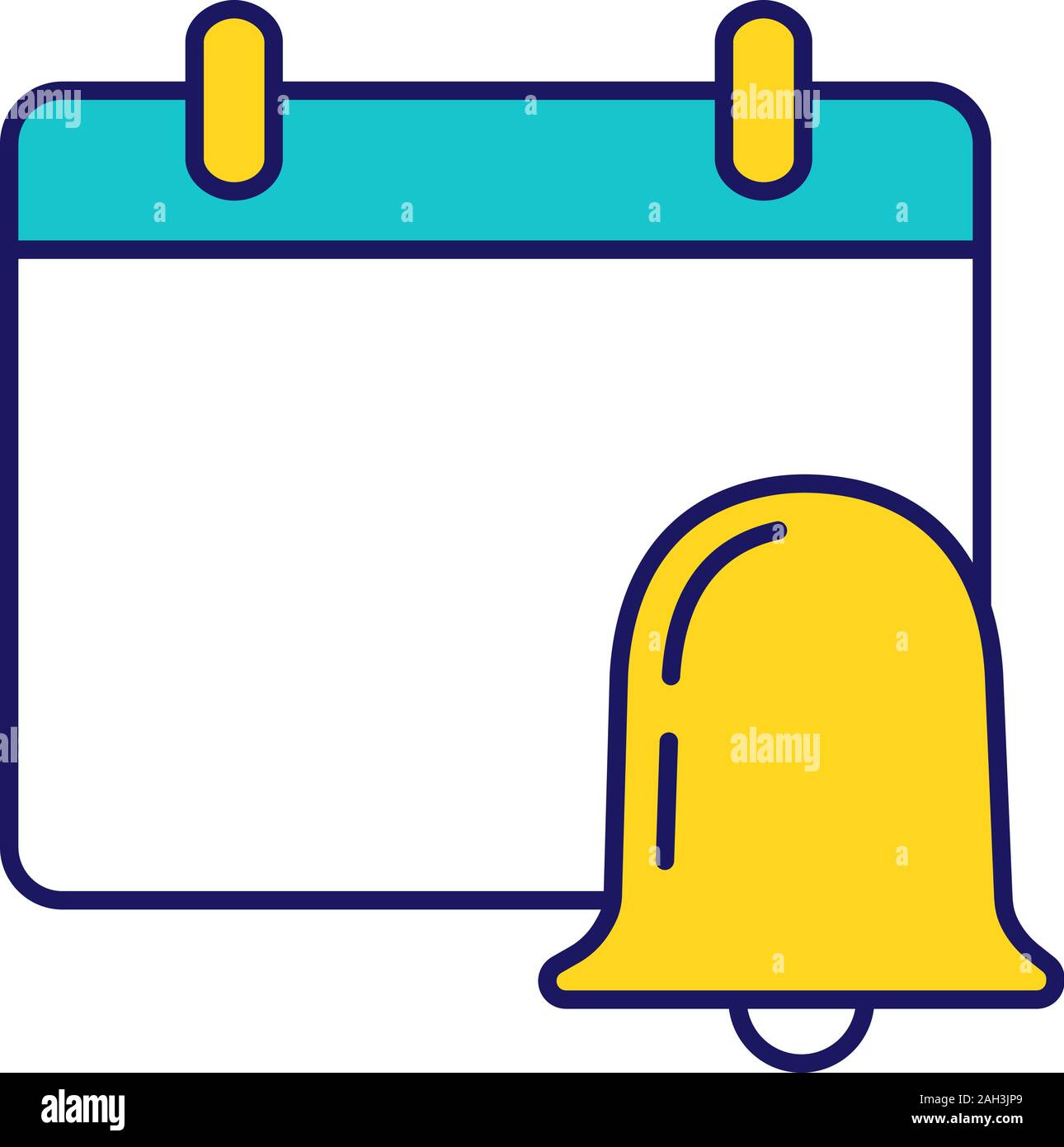 Event notification color icon. Calendar with bell. Reminder alarm ...