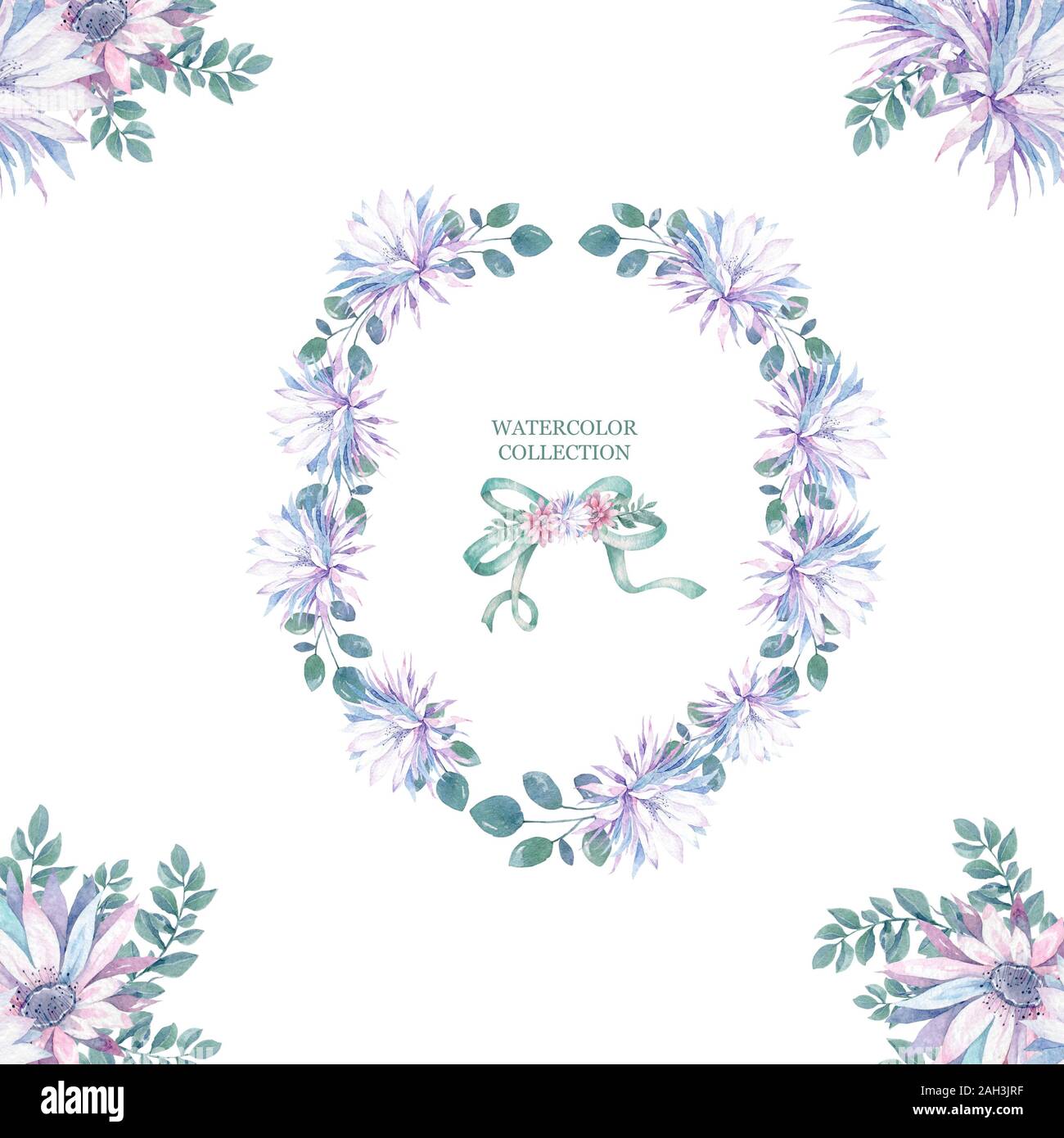 Blue Green Purple Invitation Blue Green Invitation Stock Illustrations