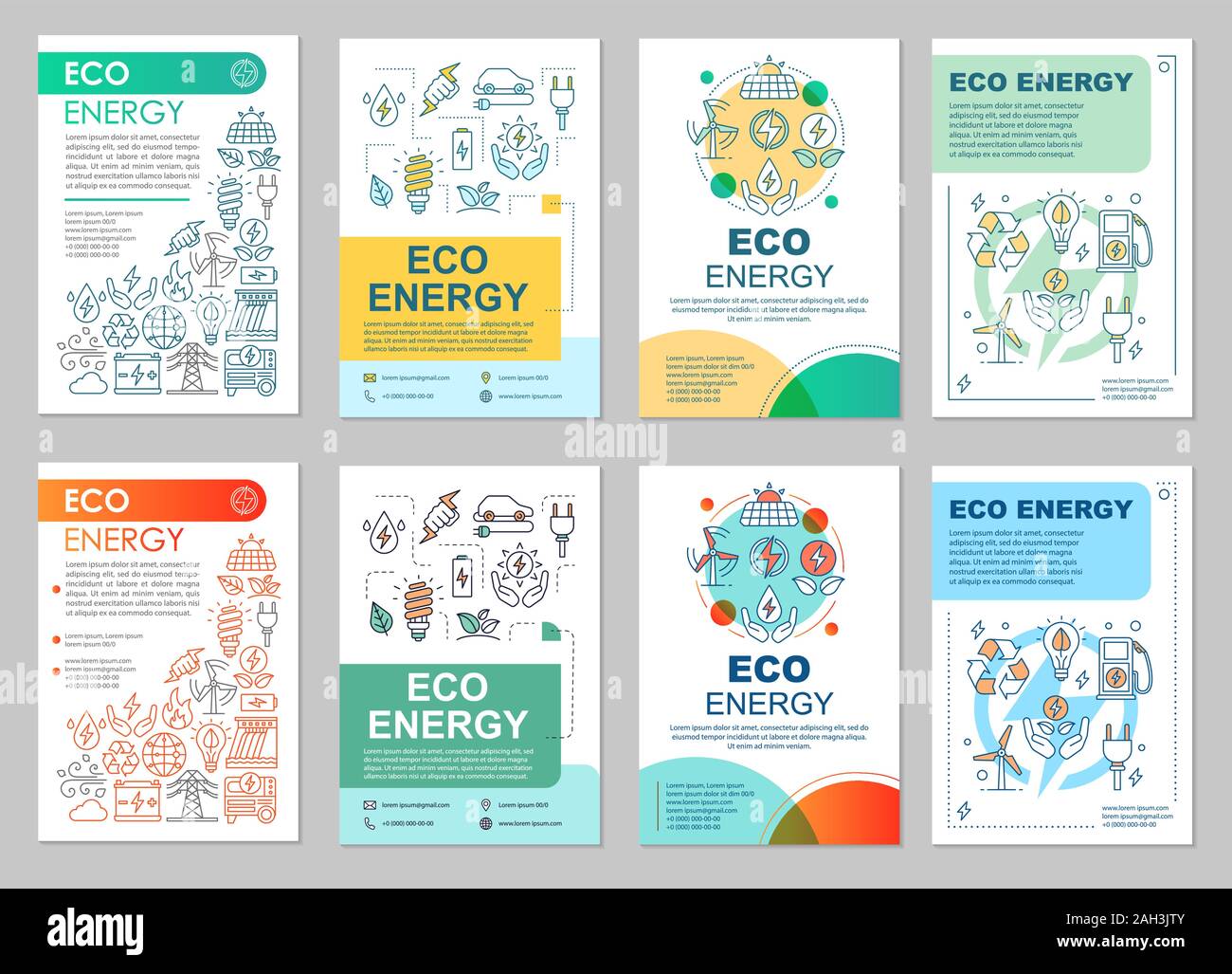 Eco energy brochure layout. Green technology. Flyer, booklet, leaflet ...