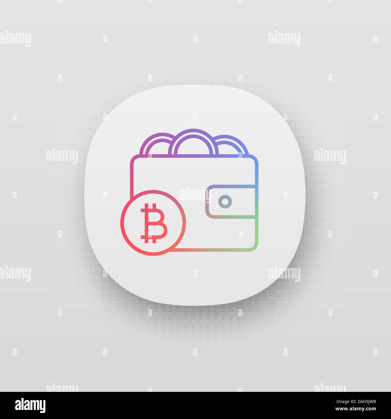 Bitcoin wallet app icon. Digital money. E-payment. UI/UX user interface ...
