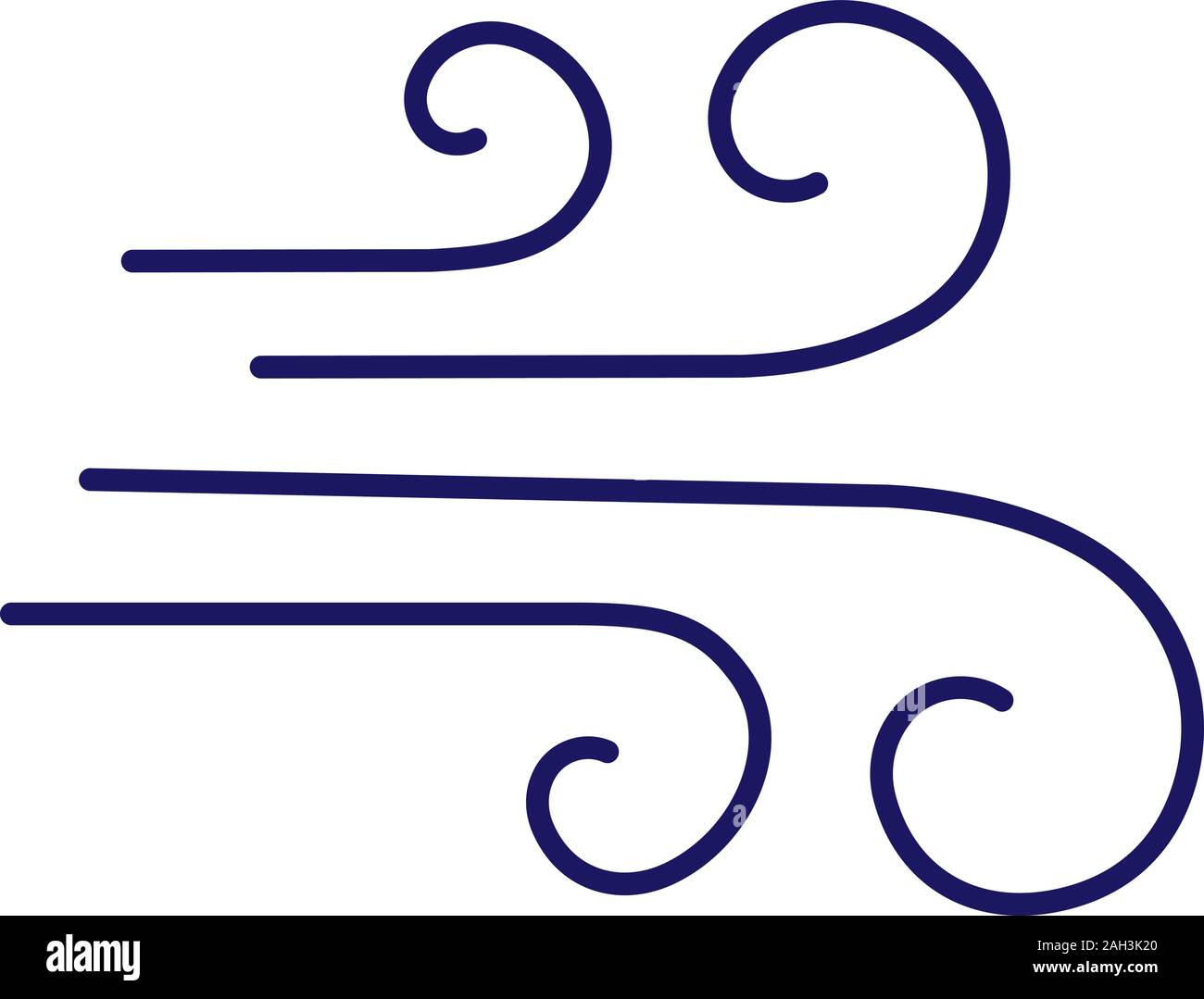 Airflow color icon. Wind. Windy weather. Air ventilation. Isolated ...