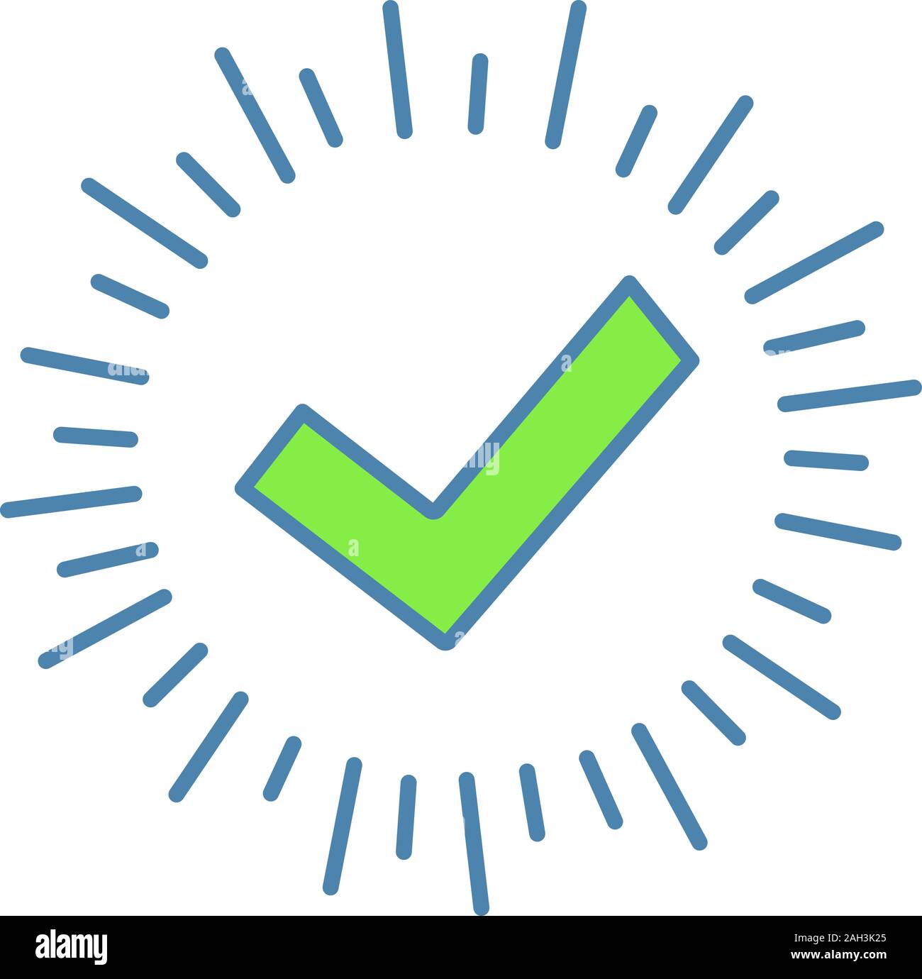 Checkmark color icon. Successfully tested. Tick mark. Quality assurance ...
