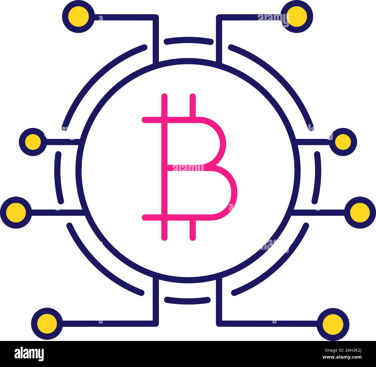 Bitcoin color icon. Virtual currency. Online banking. Bitcoin payment ...