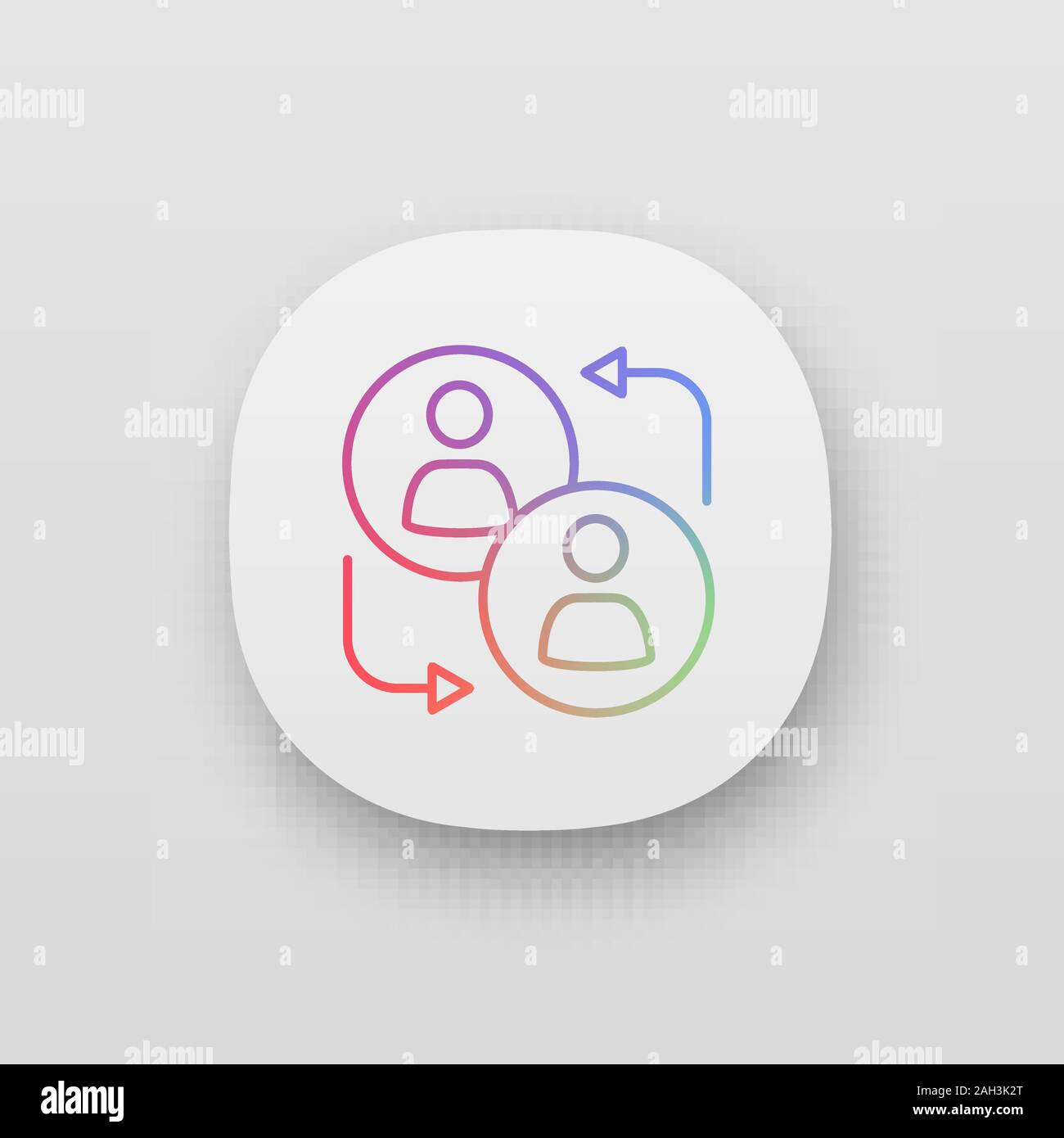 Partnership app icon. UI/UX user interface. Partners, companions ...