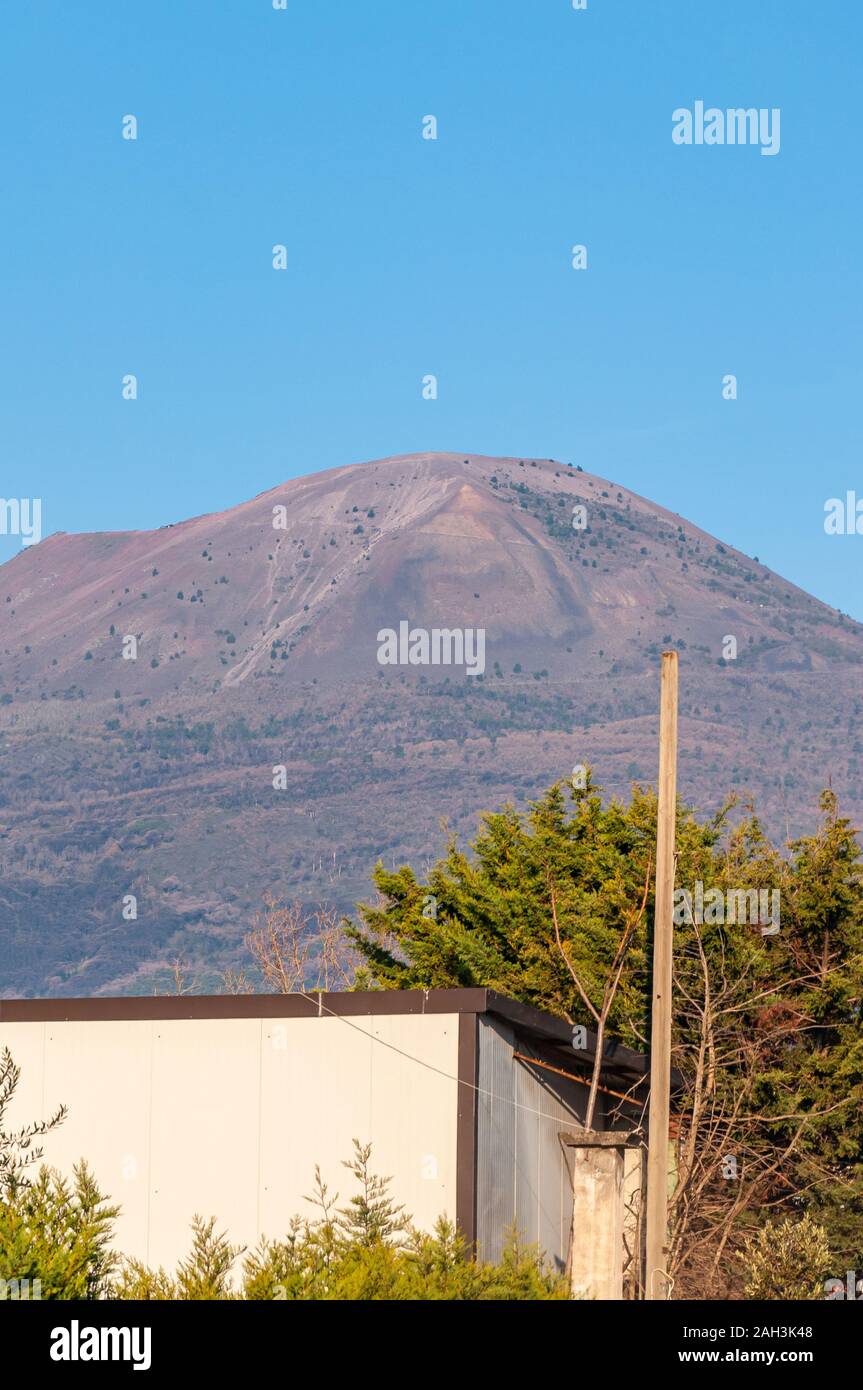 Vesuvius, the famous volcano overlooking the Gulf of Naples and the ...