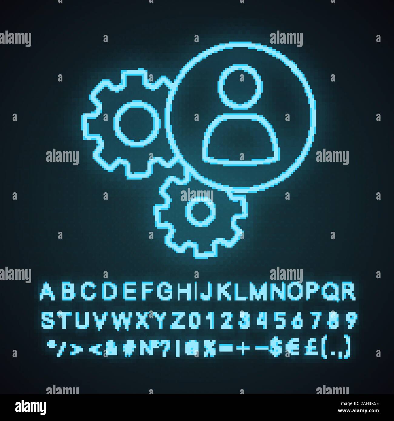HR management neon light icon. Teamwork. Human resources. Business ...
