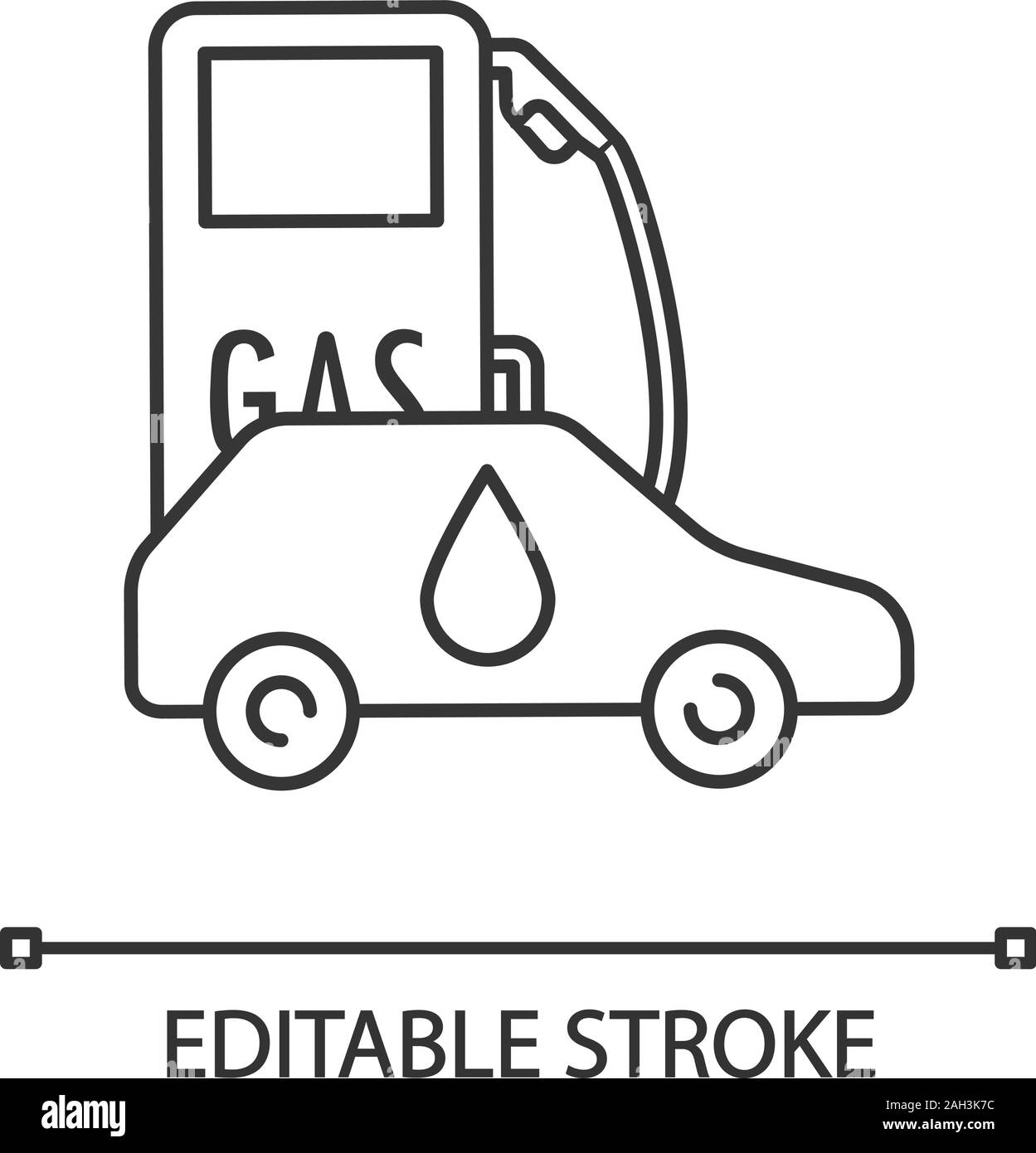 Filling station linear icon. Petrol pump. Thin line illustration ...