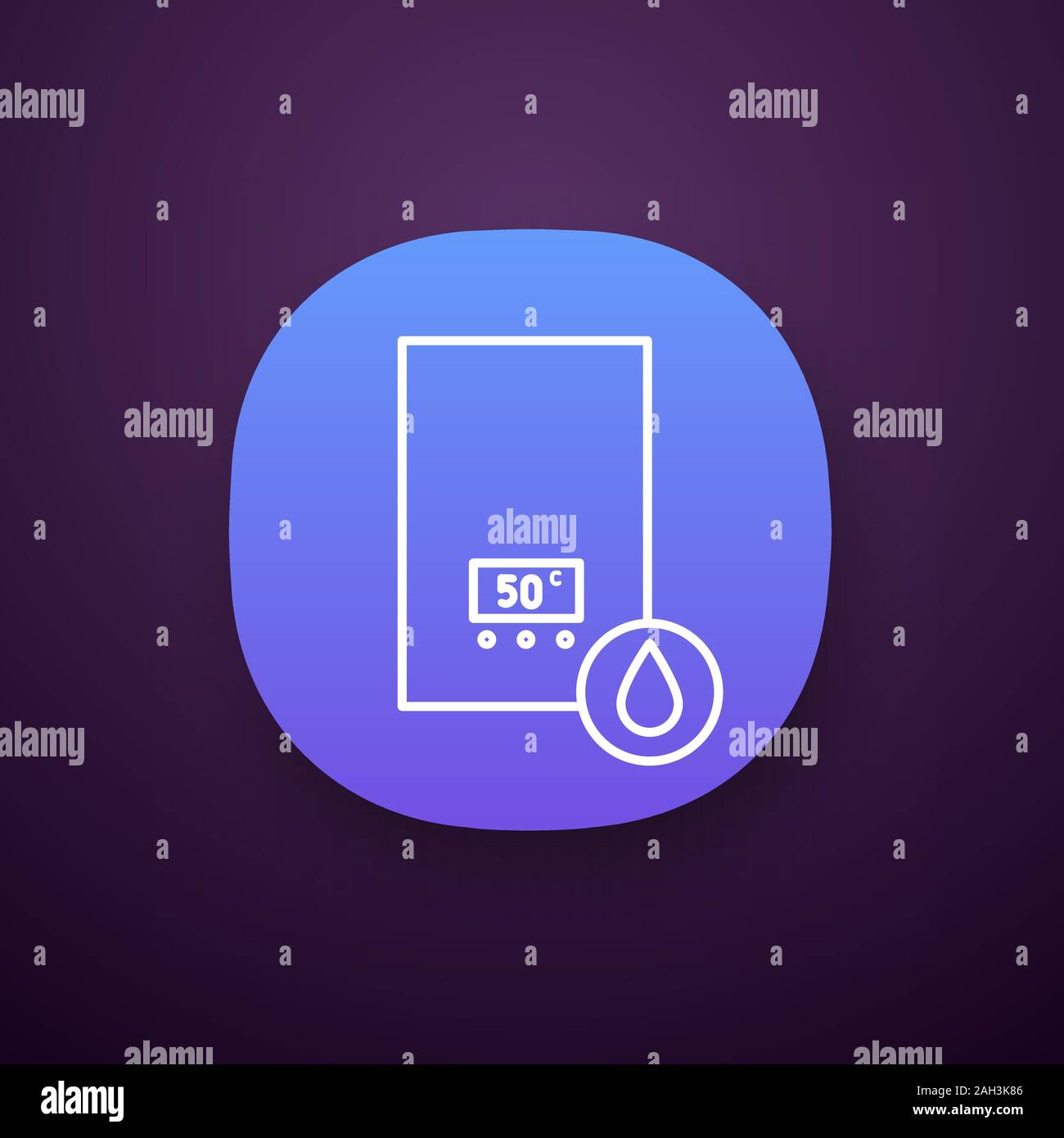 Electric water heater app icon. Heating water. Home boiler. UI/UX user ...