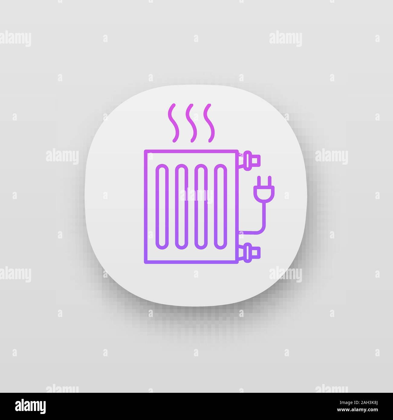 Electric radiator app icon. Heating battery. Heater. UI/UX user ...
