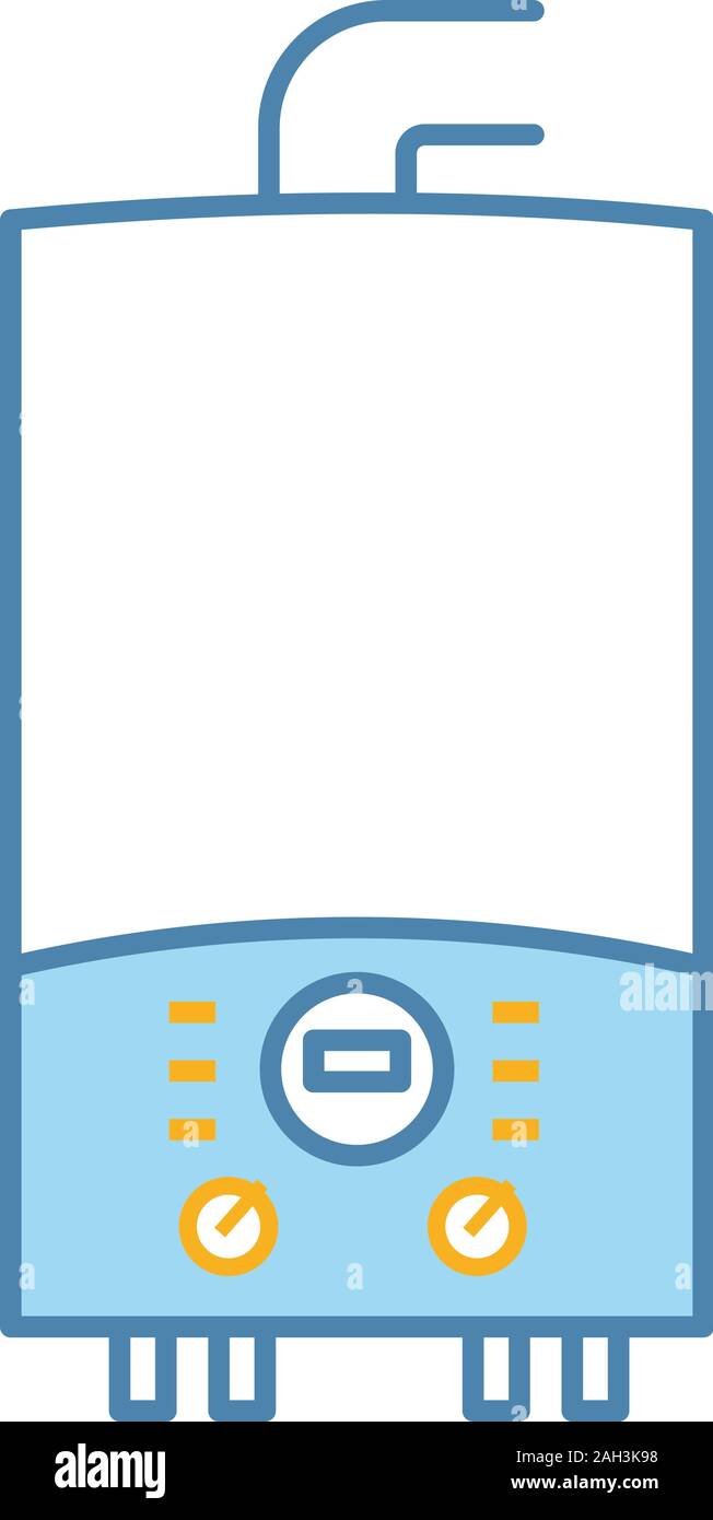 Electric heating boiler color icon. House central heater. Heating ...