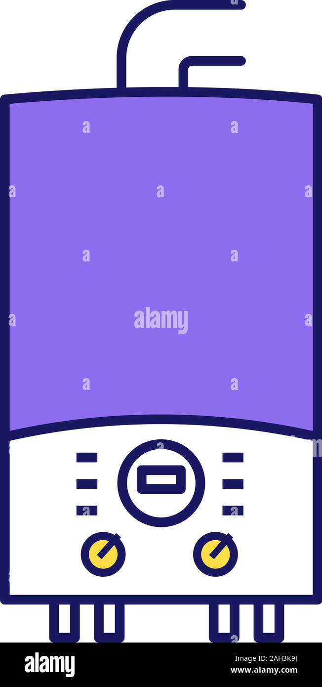 Electric heating boiler color icon. House central heater. Heating ...