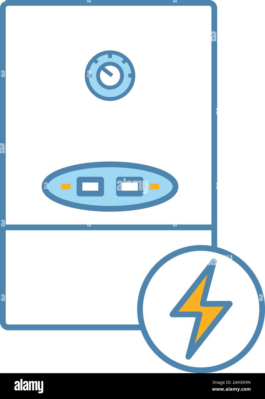 Electric heating boiler color icon. House central heater. Heating ...