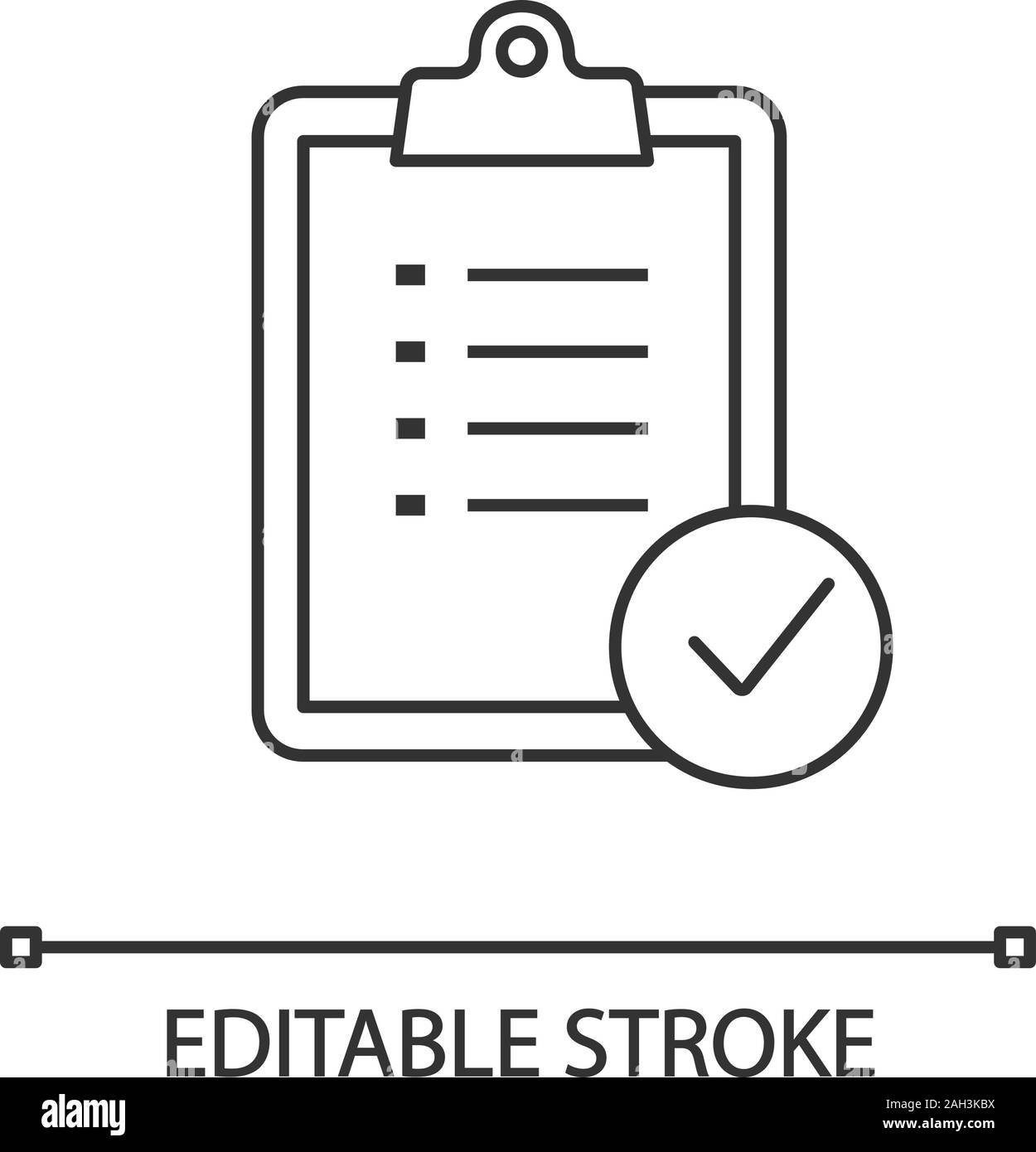 Task planning linear icon. Checklist. Test, exam. Thin line ...
