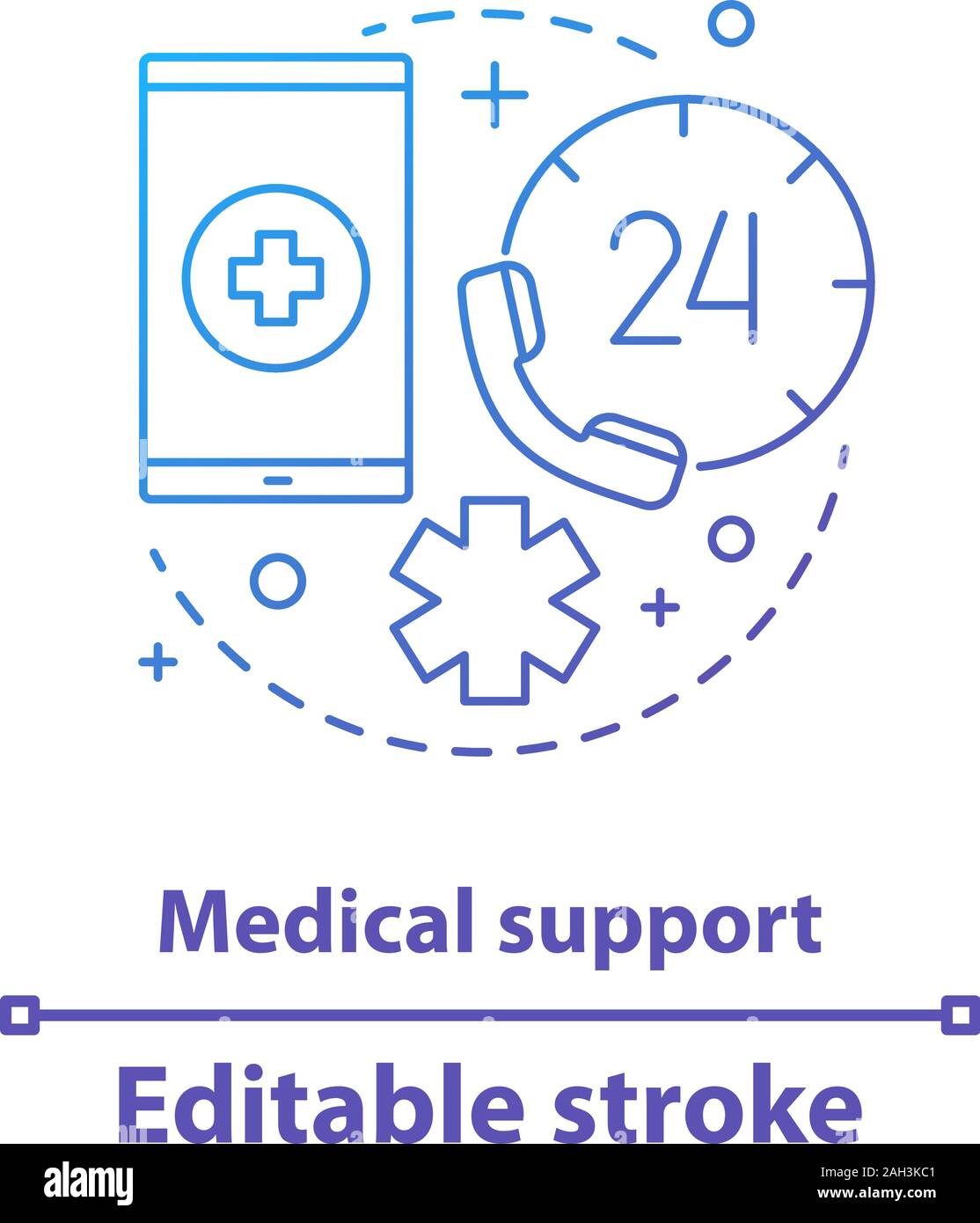 Medical support concept icon. Medicine and healthcare idea thin line ...