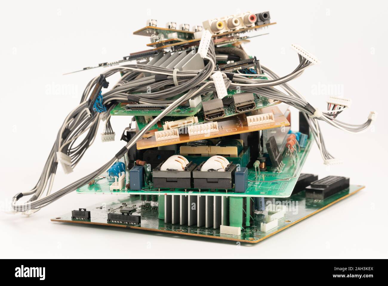 electronic PCB garbage as background from recycle industry and old ...