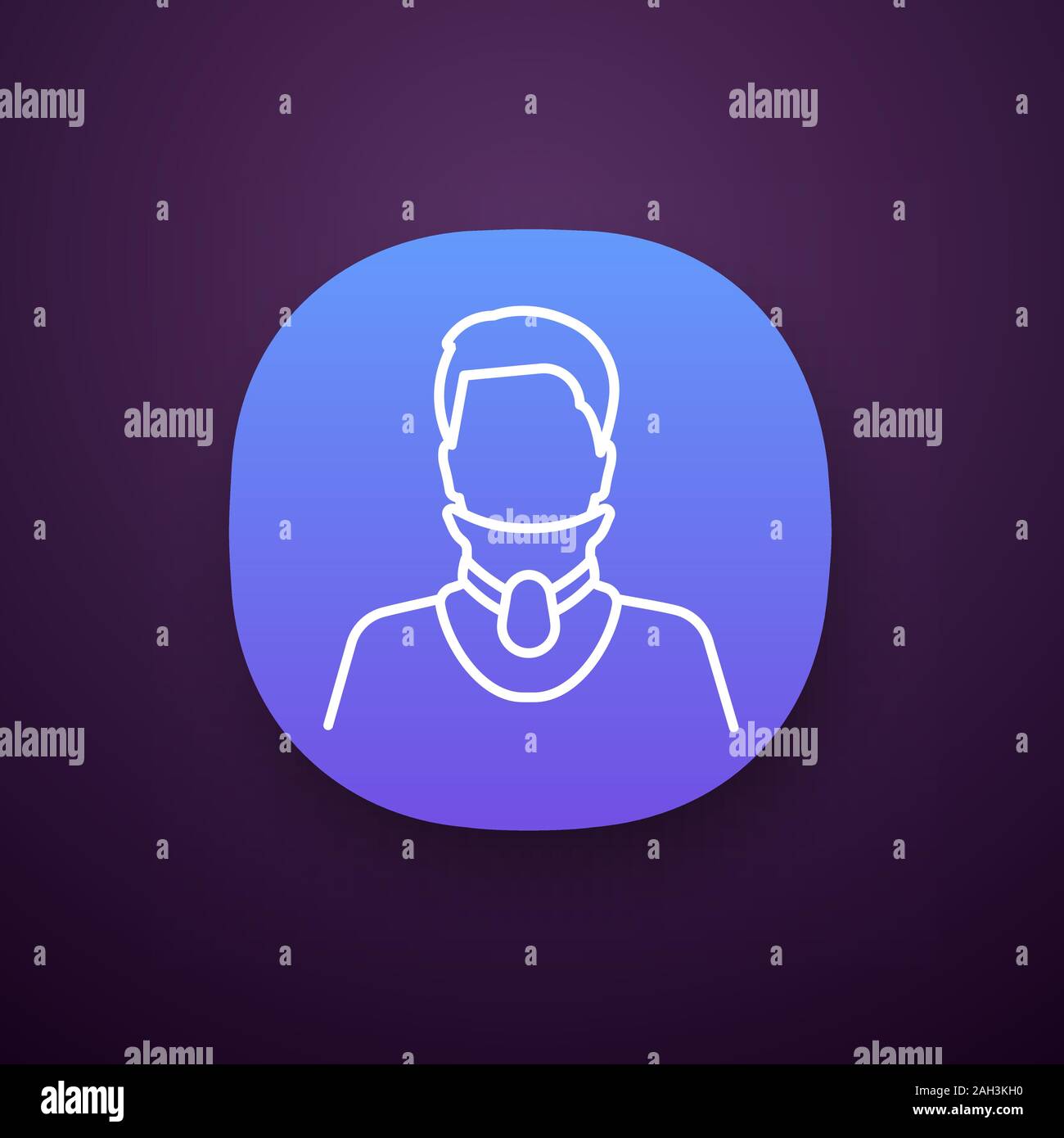 Cervical collar app icon. Neck brace. Medical foam neck support. UI/UX ...