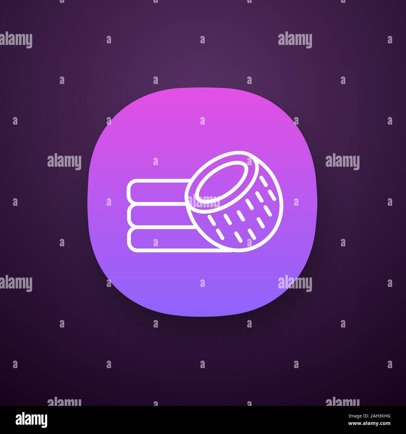 Coconut fiber mattress app icon. Coconut coir bed mattress. Organic ...