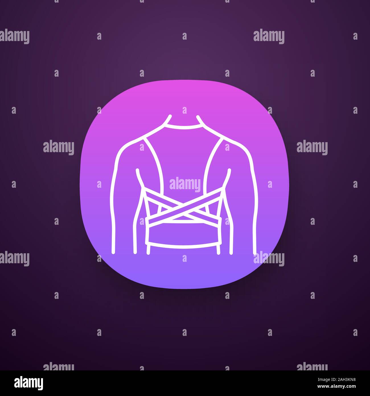 Posture corrector app icon. Back brace. Back support. Orthopedic ...
