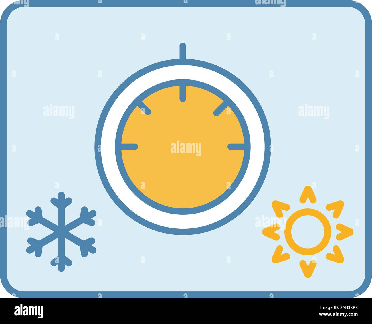 Climate control knob color icon. Car temperature regulation. Thermostat ...