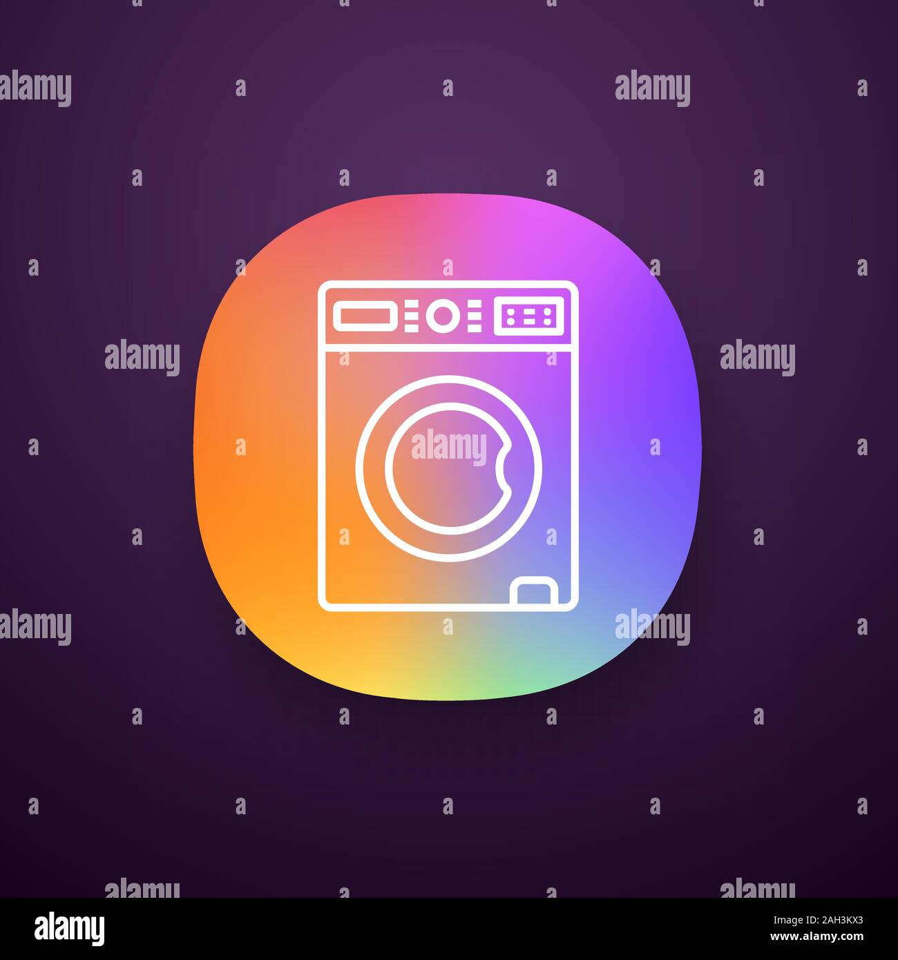 Washing machine app icon. Laundry machine. Washer. Household appliance ...