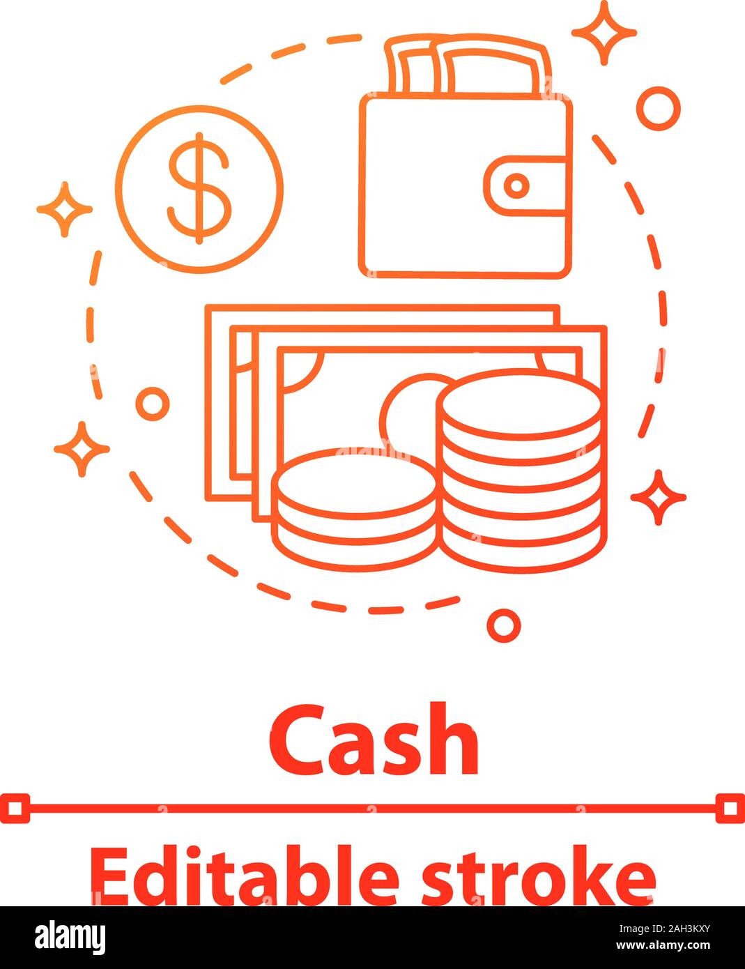 Cash concept icon. Money. Savings idea thin line illustration ...