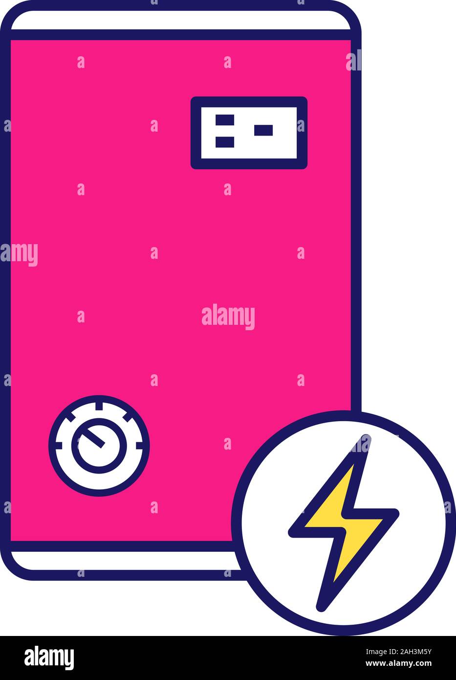 Electric heating boiler color icon. House central heater. Heating ...