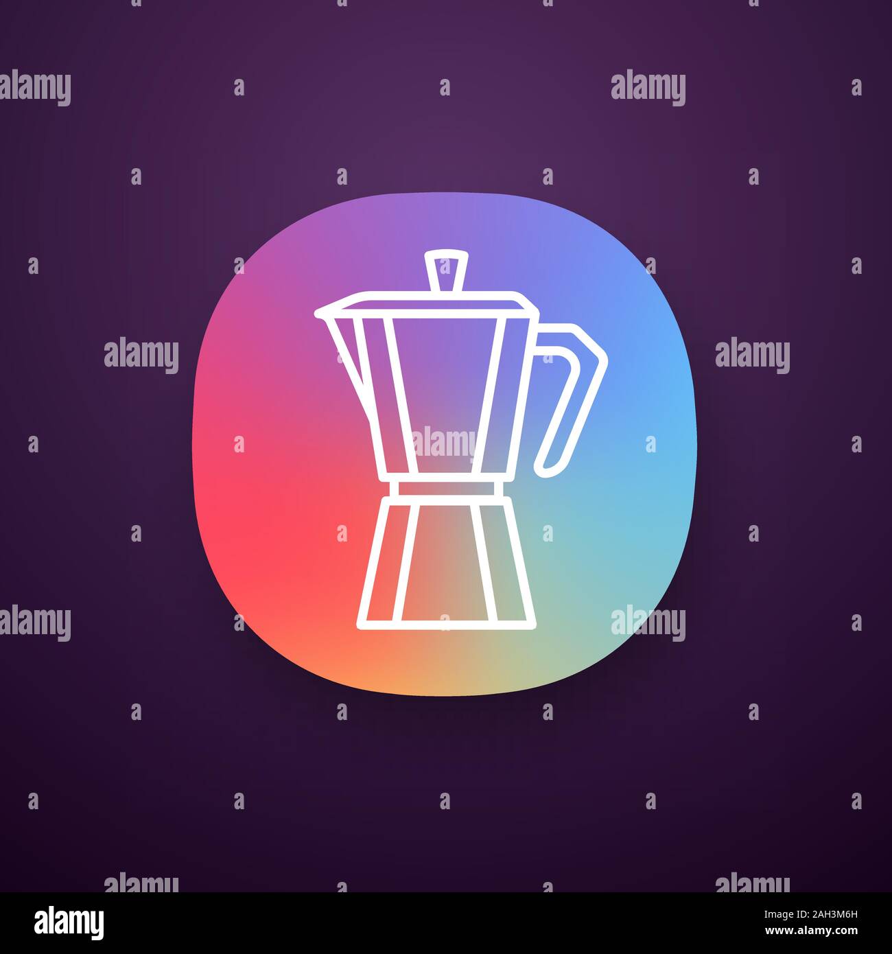 Stove top coffee maker app icon. Coffeemaker. Espresso maker. UI/UX ...