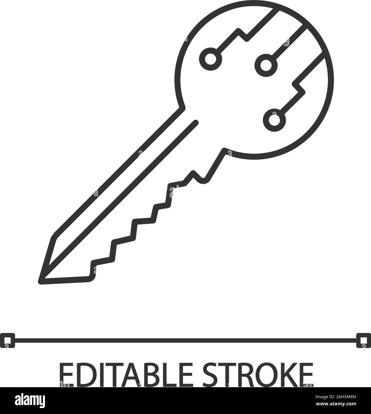 Private digital key linear icon. Encryption key. Thin line illustration ...
