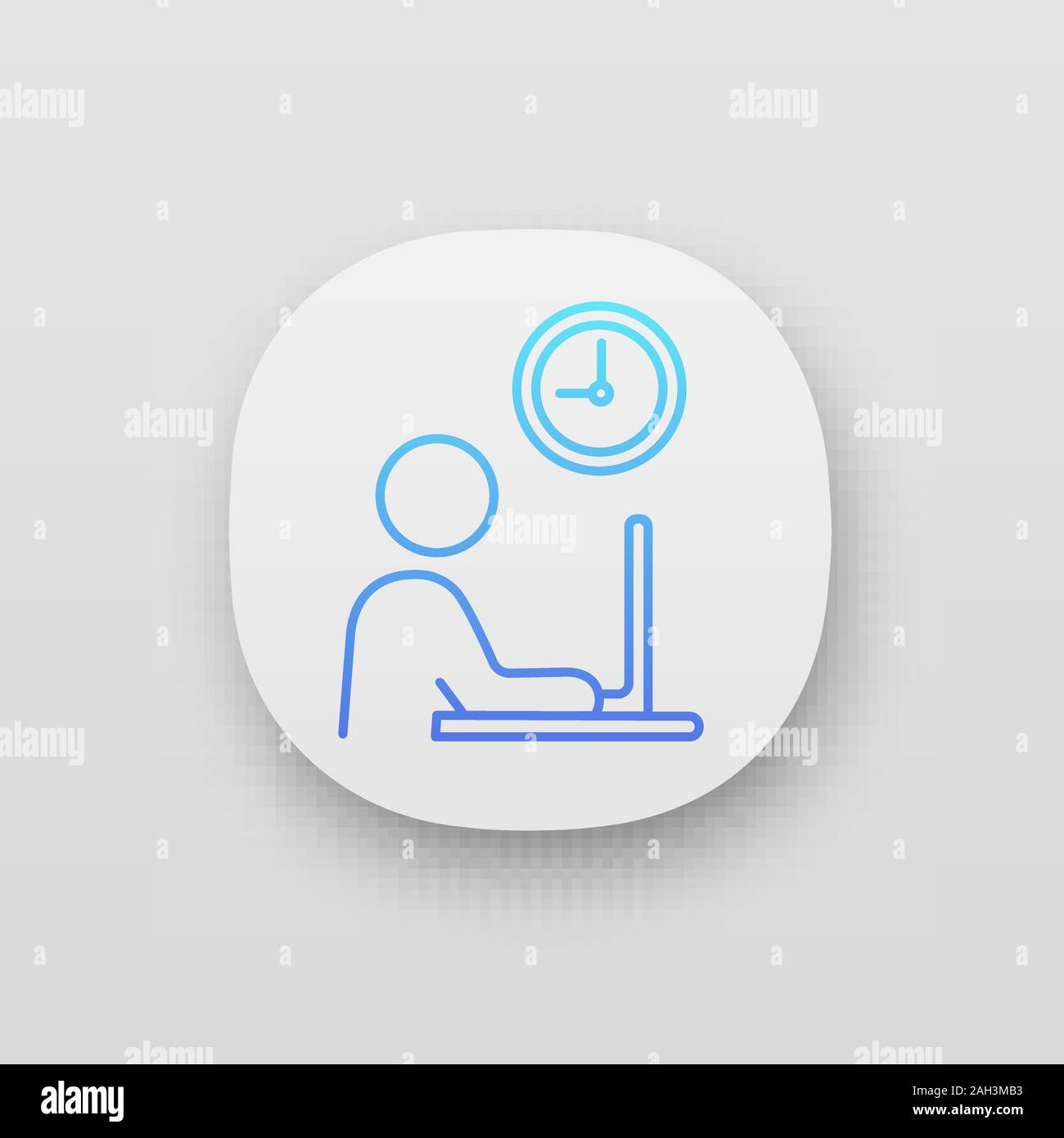 Working hours app icon. UI/UX user interface. Worker. Freelance job ...