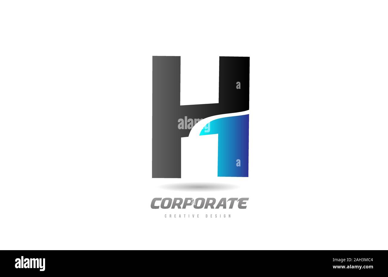 blue black alphabet letter H logo icon design for business. Suitable ...