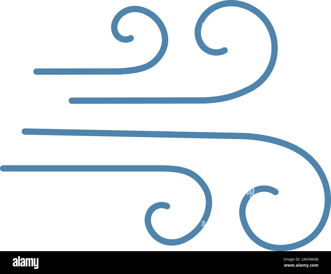 Airflow color icon. Wind. Windy weather. Air ventilation. Isolated ...